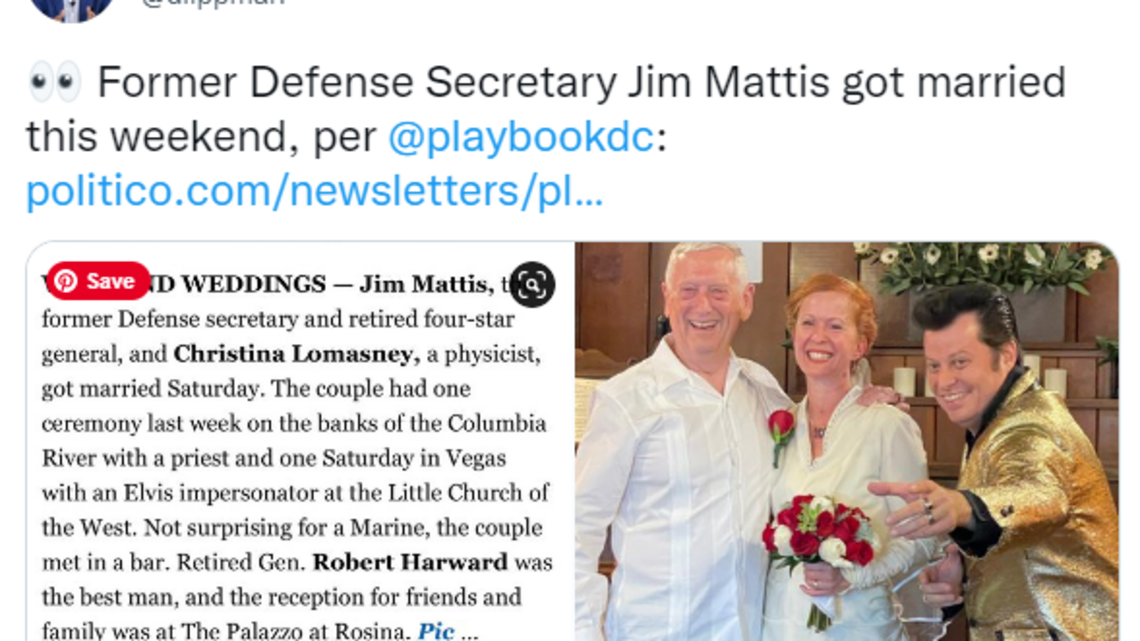 Retired Gen. Jim Mattis marries PNNL, Richland, WA, director | Tri-City ...